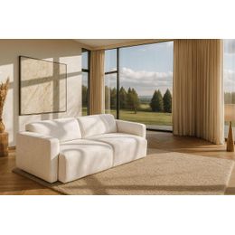 3-Sitzer Home Affaire "Myrland", beige (cream), B:230cm H:72cm T:99cm, 100% PES, Sofas, Breite 230 cm, Chenille, Easy Clean Stoff, mit Kaltschaum