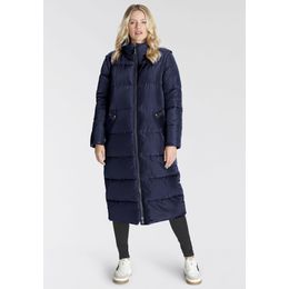 Steppmantel Only "ONLIRINA X-LONG 2IN1 PUFFER OTW", Damen, Gr. M (38), blau (night sky), Web, Obermaterial: 100% Polyester, lässig geschnitten kniebedeckend, abnehmbar, Mäntel, auch als Weste tragbar