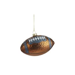 HOME STORY Weihnachtsbaumschmuck Football Glas,Aluminium Maße (cm): B: 6,5 H: 11 T: 6.5 » Höffner