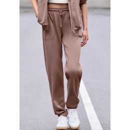 Loungehose Copenhagen Studios, Damen, Gr. 32/34, N-Gr, braun, Sweatware, Obermaterial: 54% Modal, 40% Polyester, 6% Elasthan, unifarben, lang, Hosen Loungehose