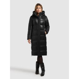 Steppmantel Khujo "WILLA", Damen, Gr. S, schwarz, 100% Nylon, unifarben, eingesetzt elastischer Bund mit Windstopper, Mäntel Steppmantel