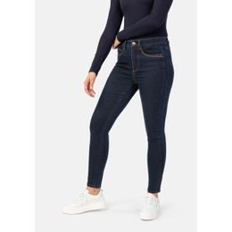 5-Pocket-Jeans STOOKER WOMEN "Rio Denim Season Skinny Fit", Damen, Gr. 44, L&auml;nge 28, blau (blau rinse), Denim/Jeans, 83% Baumwolle, 16% recycled Polyester, 1% Elasthan, skinny fit lang, Jeans 5-Pocket-Jeans, Skinny Fit Casual Clean Wash Denim Jeans Magic Shape Effekt f&uuml;r Damen