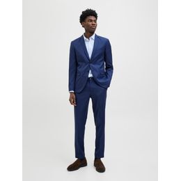 Jack & Jones Anzug JACK & JONES "JPRCOSTA SUIT", Herren, Gr. 54, N-Gr, medieval blau, Web, Obermaterial: 100% Polyester, unifarben, sehr schmal, Anzüge, mit fallendem Revers