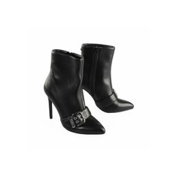 Stiefel Buffalo "Buffalo Juliet Bootie Belt Vegan Nappa", Damen, Gr. 38, schwarz, unifarben, Schuhe Stiefel