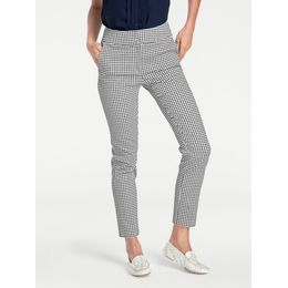 R&ouml;hrenhose Heine, Damen, Gr. 46, Normalgr&ouml;&szlig;en, schwarz-wei&szlig; (schwarz, wei&szlig;), 71% Baumwolle, 26% Polyester, 3% Elasthan, gemustert, mehrfarbig, 7/8-L&auml;nge, Hosen