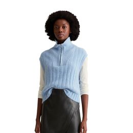 Marc O'Polo Pullunder MARC O'POLO DENIM "aus edlem Wolle-Alpakawolle-Mix", Damen, Gr. L, medium blau, Obermaterial: 43% Wolle (Schafwolle), 34% Polyamid, 23% Alpaka, unifarben, Pullover Pullunder