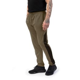 Sporthose HERO by John Medoox "HERO by John Medoox M.Sport Pants James", Herren, Gr. M, gr&uuml;n (olive col block), Sweatware, 100% Polyester, gerade, unten schmal lang, Hosen Sporthose, Sporthose Tapered Fit Sport Funktionsqualit&auml;t f&uuml;r Herren