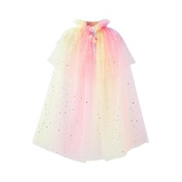 Mango Kids Cape 'UNICORNC' M&auml;dchen Gr&ouml;&szlig;e 89/164 gelb / lila / pink / silber