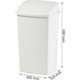 Abfallbeh&auml;lter mit Schwingdeckel, Volumen 50 l, BxHxT 310 x 680 x 400 mm, wei&szlig;, ab 3 Stk kaiserkraft