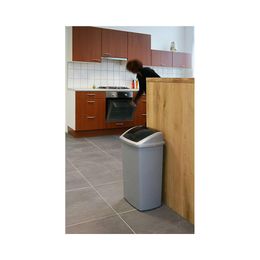 Abfallbeh&auml;lter mit Schwingdeckel, Volumen 50 l, BxHxT 310 x 680 x 400 mm, grau/schwarz kaiserkraft
