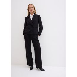bonprix Hosenanzug, schwarz, Gr.40, modischer Zweiteiler - Blazer mit betonten Schultern und Hose mit elegant weitem Bein
