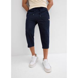 bonprix 3/4 Sweathose in Denimoptik mit Dehnbund, blau, Gr.52/54 (L), Bequeme Sweathose in Denimoptik mit 3/4 L&auml;nge, elastischem Bund und stylischem Badge, 70% Baumwolle