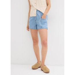 bonprix Jeans-Shorts High Waist Bequembund, blau, mit Baumwolle