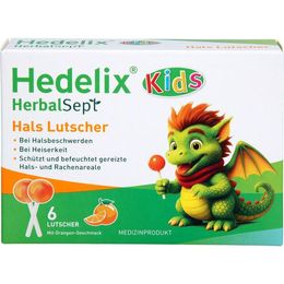 Dr.Theiss Hedelix HerbalSept Hals Lutscher Kids 6 St