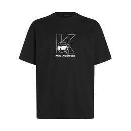 K by KARL LAGERFELD Karl Lagerfeld T-Shirt 'Ikon' Herren Gr&ouml;&szlig;e S schwarz / wei&szlig;