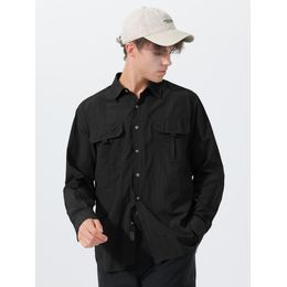 YOUTHUP Button Up Shirt male Black size S