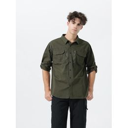 YOUTHUP Button Up Shirt male Green size XXL