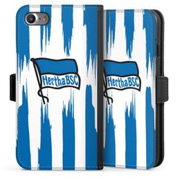 DeinDesign iPhone 8 Handy Klapph&uuml;lle Handyh&uuml;lle aus Kunst Leder schwarz Flip Case Bundesliga Official Licensed Product Hertha Bsc Sideflip mit Lasche