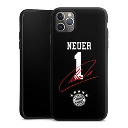 DeinDesign iPhone 11 Pro Max Handy Premium Silikon H&uuml;lle Handyh&uuml;lle schwarz Case Manuel Neuer Fc Bayern M&uuml;nchen Fcb Silikon Premium Case