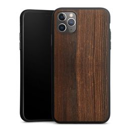 DeinDesign iPhone 11 Pro Max Handy Premium Silikon H&uuml;lle Handyh&uuml;lle schwarz Case Nut Tree Wood Wooden Look Silikon Premium Case