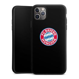 DeinDesign iPhone 11 Pro Max Handy Premium Silikon H&uuml;lle Handyh&uuml;lle schwarz Case Official Licensed Product Fc Bayern M&uuml;nchen Logo Silikon Premium Case