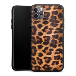 DeinDesign iPhone 11 Pro Max Handy Premium Silikon H&uuml;lle Handyh&uuml;lle schwarz Case Animal Print Leopard Fur Silikon Premium Case