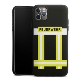 DeinDesign iPhone 11 Pro Max Handy Premium Silikon H&uuml;lle Handyh&uuml;lle schwarz Case Fire Fighter Fire Fighters Job Silikon Premium Case