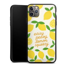 DeinDesign iPhone 11 Pro Max Handy Premium Silikon H&uuml;lle Handyh&uuml;lle schwarz Case Spruch Statement Lemon Silikon Premium Case