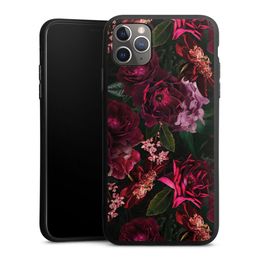 DeinDesign iPhone 11 Pro Max Handy Premium Silikon H&uuml;lle Handyh&uuml;lle schwarz Case Blossom Flowers Rose Silikon Premium Case