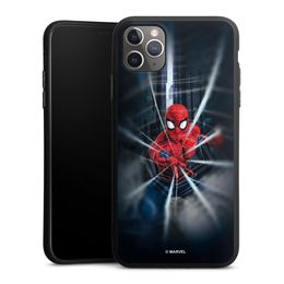DeinDesign iPhone 11 Pro Max Handy Premium Silikon H&uuml;lle Handyh&uuml;lle schwarz Case Spiderman Marvel Kinofilm Silikon Premium Case