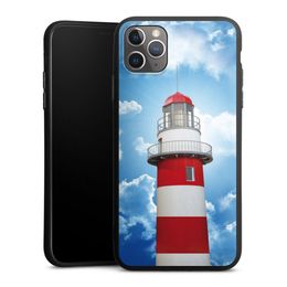 DeinDesign iPhone 11 Pro Max Handy Premium Silikon H&uuml;lle Handyh&uuml;lle schwarz Case Sky Lighthouse Cloud Silikon Premium Case