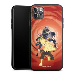 DeinDesign iPhone 11 Pro Max Handy Premium Silikon H&uuml;lle Handyh&uuml;lle schwarz Case Sasuke Sakura Naruto Shippuden Silikon Premium Case
