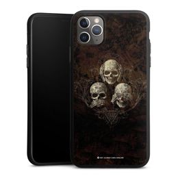 DeinDesign iPhone 11 Pro Max Handy Premium Silikon H&uuml;lle Handyh&uuml;lle schwarz Case Gothic Skulls Art Silikon Premium Case