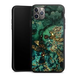 DeinDesign iPhone 11 Pro Max Handy Premium Silikon H&uuml;lle Handyh&uuml;lle schwarz Case Muster Glitzer Marble Silikon Premium Case