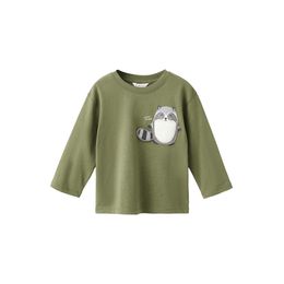 Mango Kids Shirt 'RACOON' Jungen Gr&ouml;&szlig;e 104 grau / anthrazit / gr&uuml;n / wei&szlig;