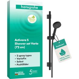 Hansgrohe Activera Select S Duschset 28048670 2 Strahlarten wassersparend mit Duschstange Varia, &Oslash;95mm, Ausf&uuml;hrung 72, schwarz matt