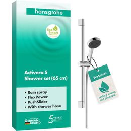 Hansgrohe Activera S Duschset 95 28041000 1 Strahlart wassersparend mit Duschstange 65 cm, chrom