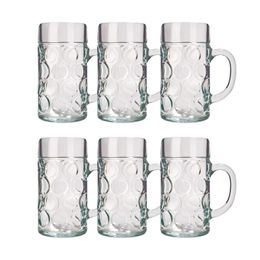 ich-zapfe Bierglas 6er Set Biergl&auml;ser ISAR 1 Liter