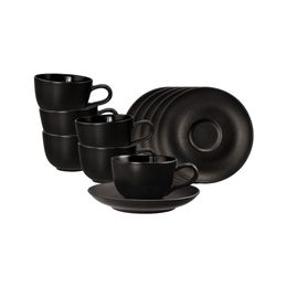 Seltmann Weiden Espressotassen mit Untertassen Liberty Velvet Black 100 ml 6er Set
