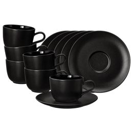 Seltmann Weiden Kaffeetassen mit Untertassen Liberty Velvet Black 260 ml 6er Set