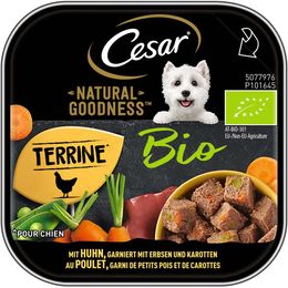 CESAR Natural Goodness Bio mit Huhn, Erbsen & Karotten 16x100g
