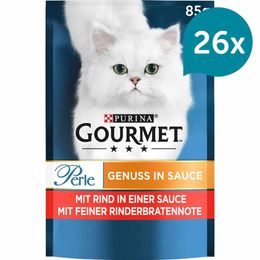 26x85g GOURMET Perle Genuss in Sauce mit Rind