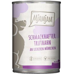 MjAMjAM schmackhafter Truthahn an leckeren M&ouml;hrchen Hunde-Nassfutter getreidefrei 6x400g