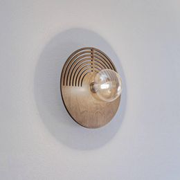 TK Lighting Wandleuchte Lunar, wei&szlig;/holzfarben, &Oslash; 30 cm, G9