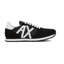 A|X Armani Exchange f&uuml;r Herren. XUX017XCC68K489 Retro Laufschuh Logo schwarz (45), Wohnung, 1 bis 3 cm, Schn&uuml;rsenkel, L&auml;ssig