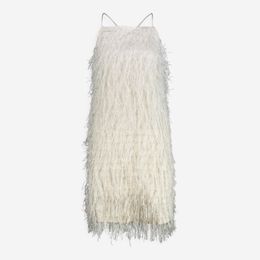 MUNTHE Cremefarbenes Linzie Midikleid