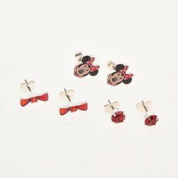 3er-Pack silberfarbene Mickey Mouse Ohrstecker