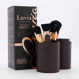Luvia 15-teiliges dunkelbraunes Make-up-Pinselset mit Etui