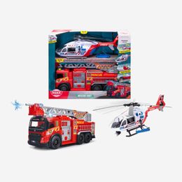 DICKIE TOYS 2-teiliges rotes und weißes Rescue Unit Fahrzeugset