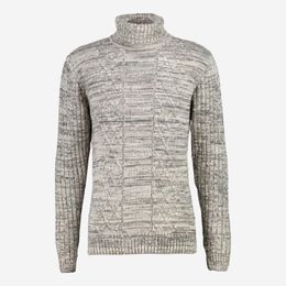 Carisma Hellgrauer gerippter Pullover mit Rollkragen
